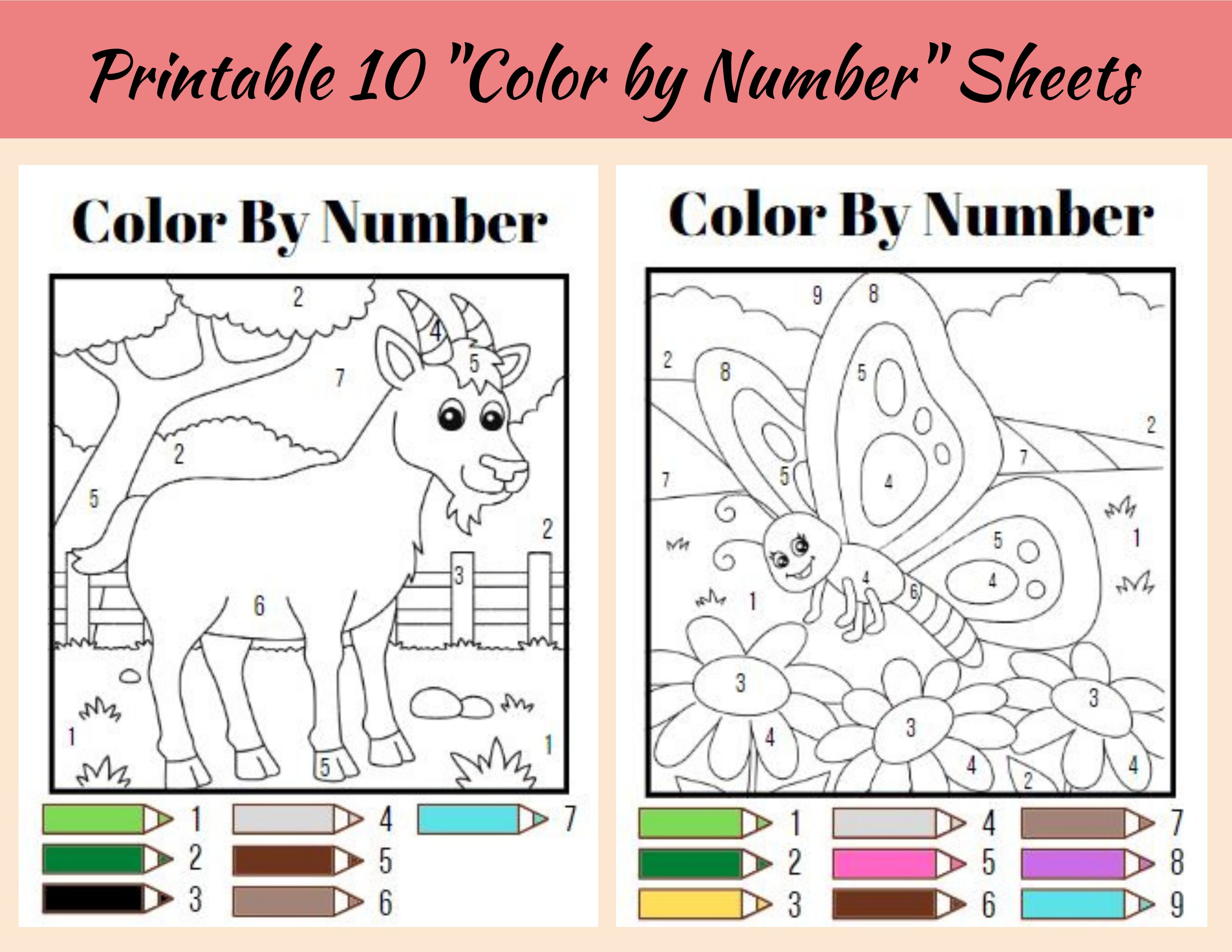 Color by Number, Printable Coloring Pages for Preschool and ...