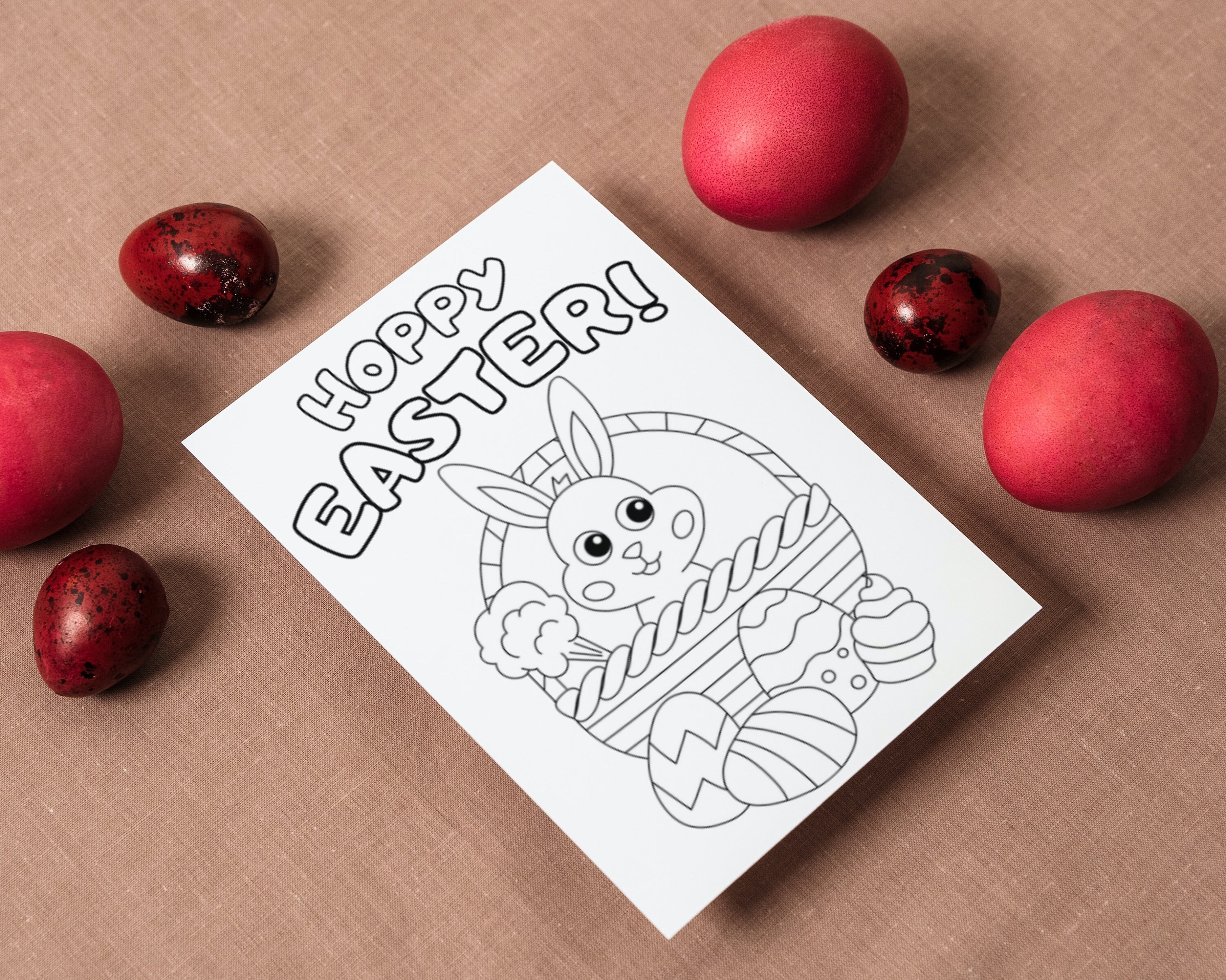 Easter Coloring Cards Printable Happy Easter Cards DIY - Etsy