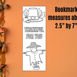 Printable Thanksgiving Coloring Bookmarks for Kids, Student Teacher ...