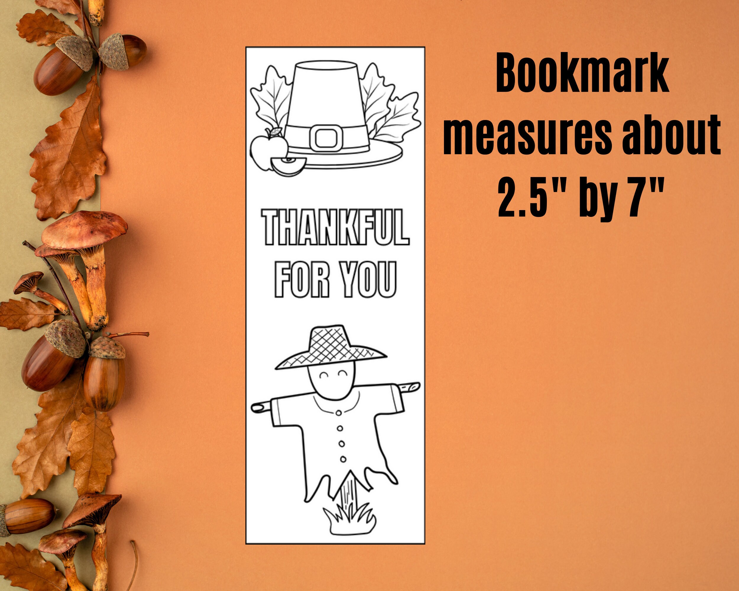 Printable Thanksgiving Coloring Bookmarks for Kids, Student Teacher ...