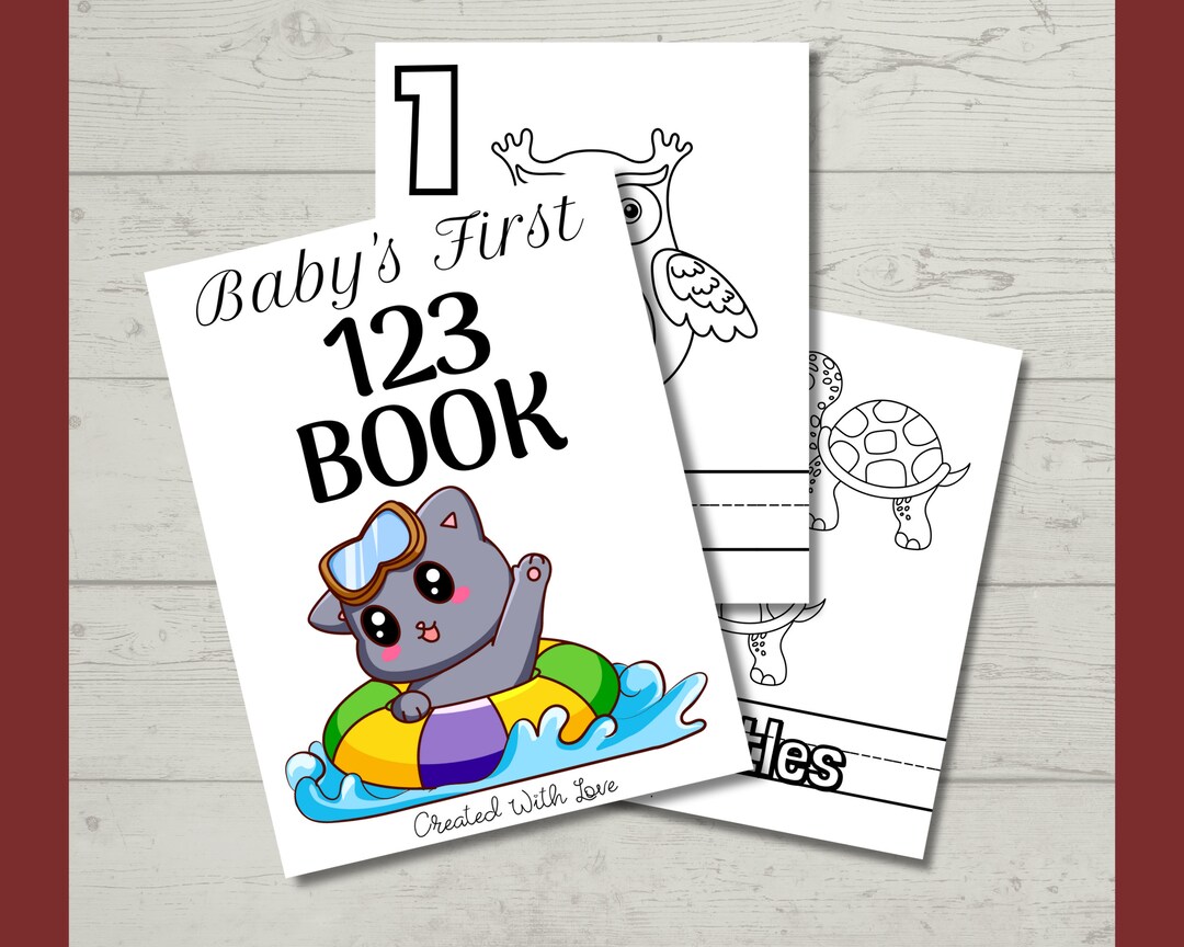 Baby's First 123 Book, Baby Shower Counting Book, 1-20 Numbers Coloring ...