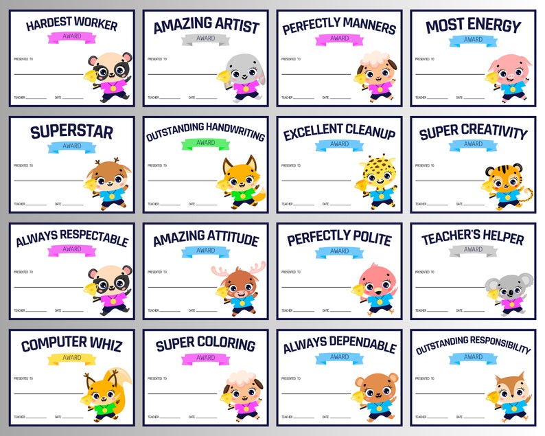 Mega Class Awards, Student Awards, 50 Printable Awards, School ...