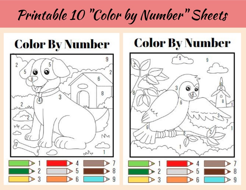 Color by Number, Printable Coloring Pages for Preschool and ...