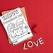 Valentine Coloring Cards, Set of 8, Printable Valentine's Day Cards ...