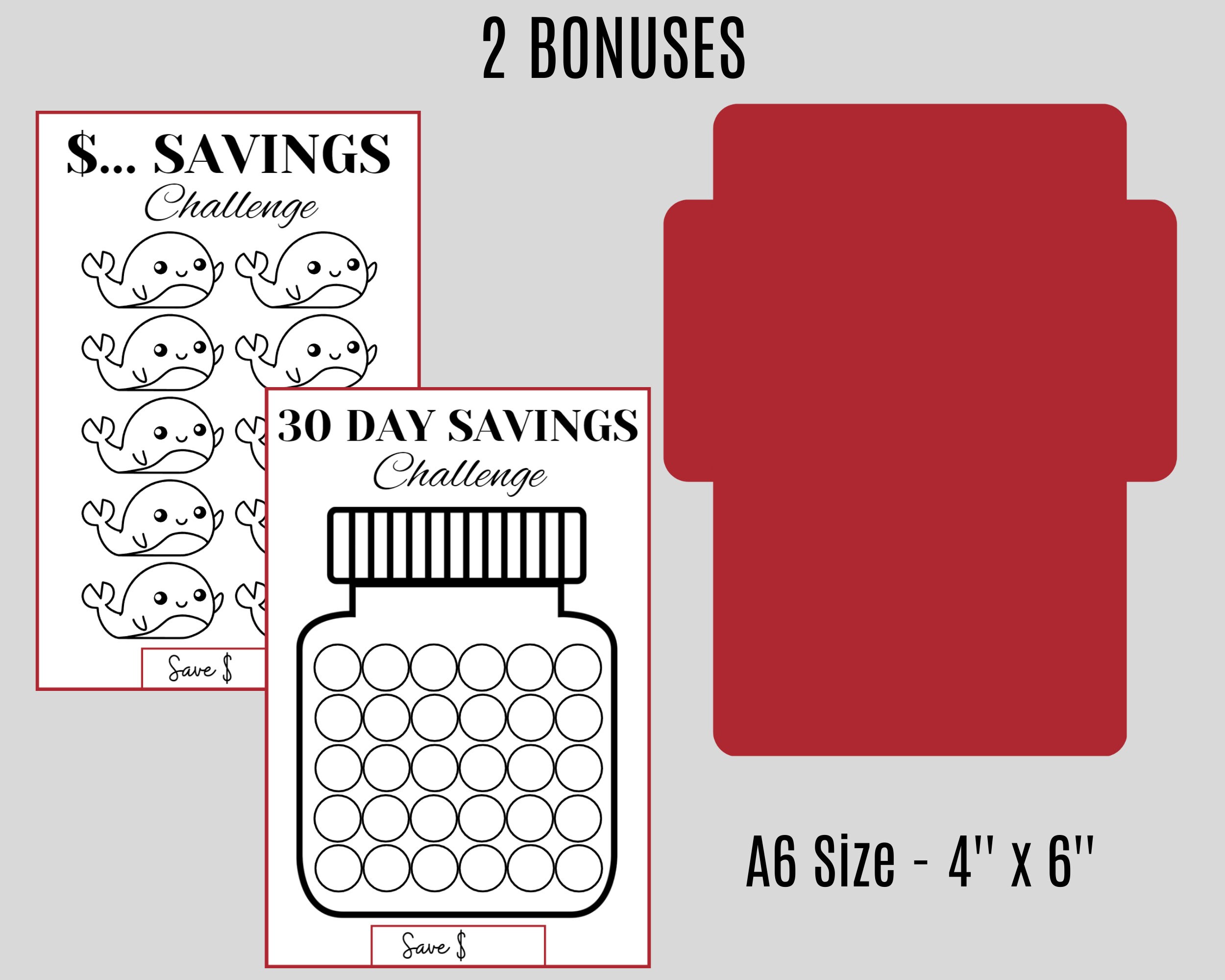 Savings Challenge Bundle for Kids Printable A6 Size Mini - Etsy