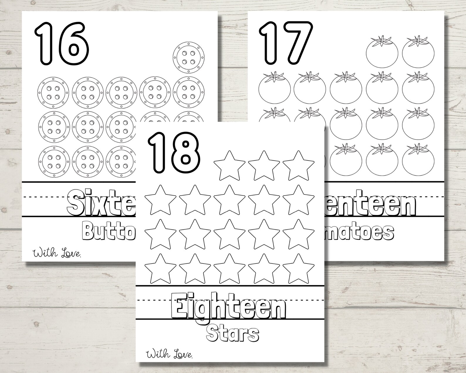 Baby's First 123 Book, Baby Shower Counting Book, 1-20 Numbers Coloring ...