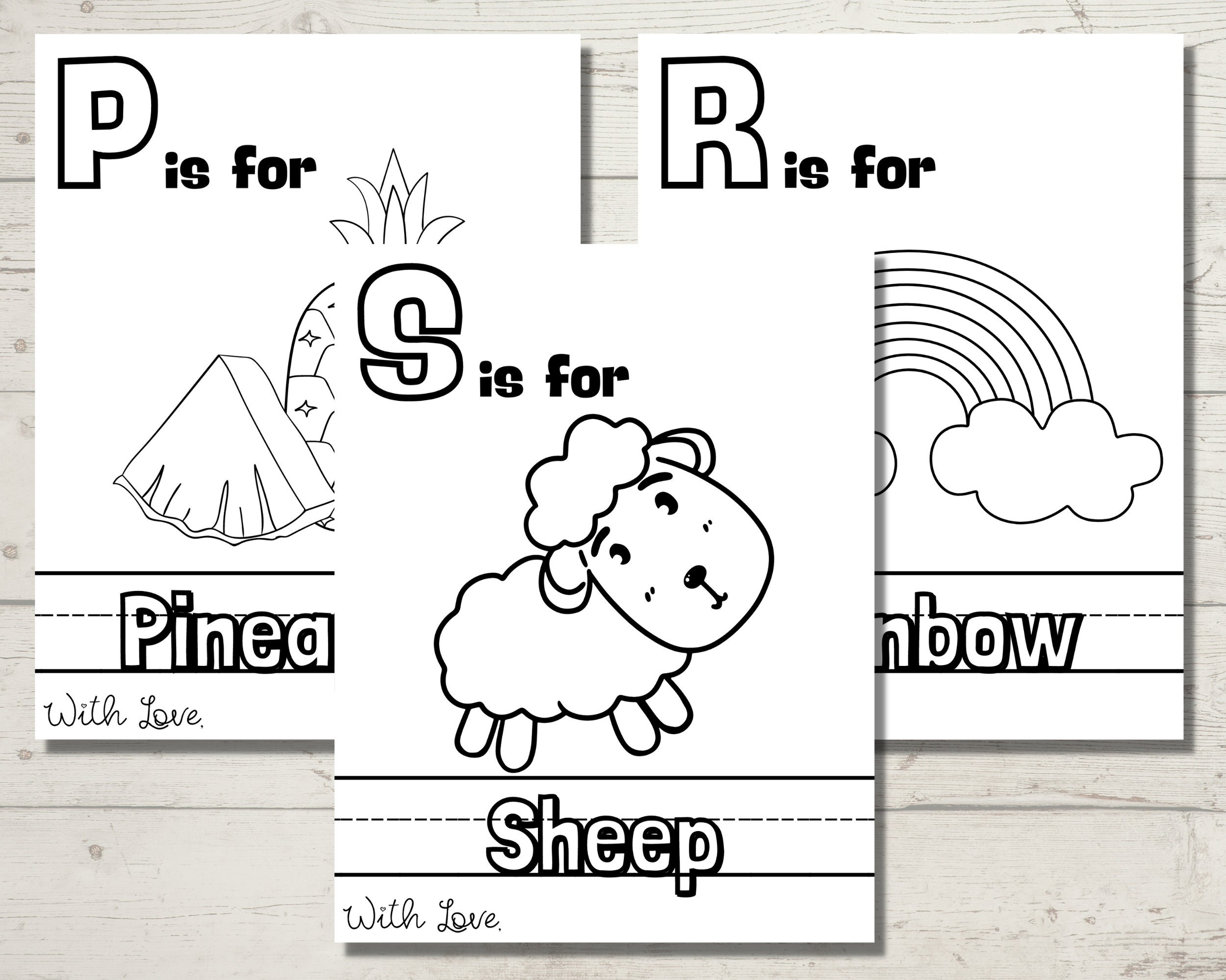 Baby's First ABC Book, Baby Shower Game, Alphabet Coloring Book, ABC ...