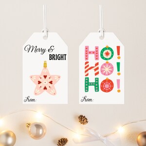 Merry Christmas Gift Tag Printable, Holiday Party Favor Tag, 9 ...