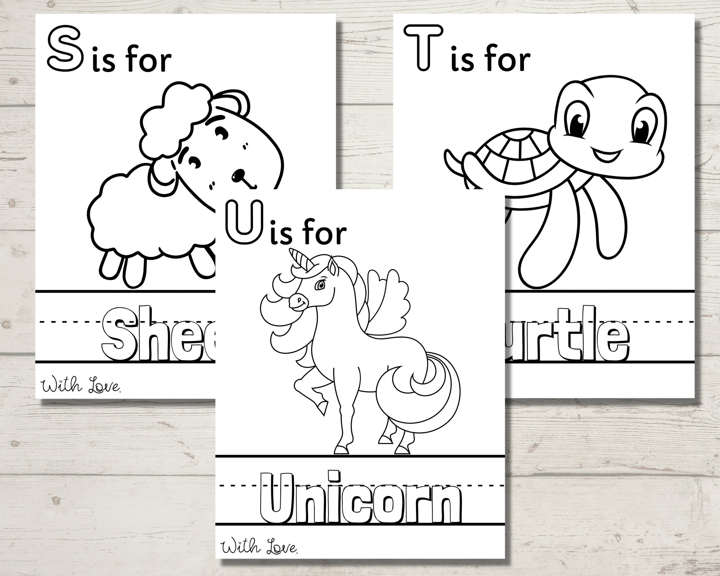 Baby's First ABC Book, Baby Shower Game, Alphabet Coloring Book, ABC ...