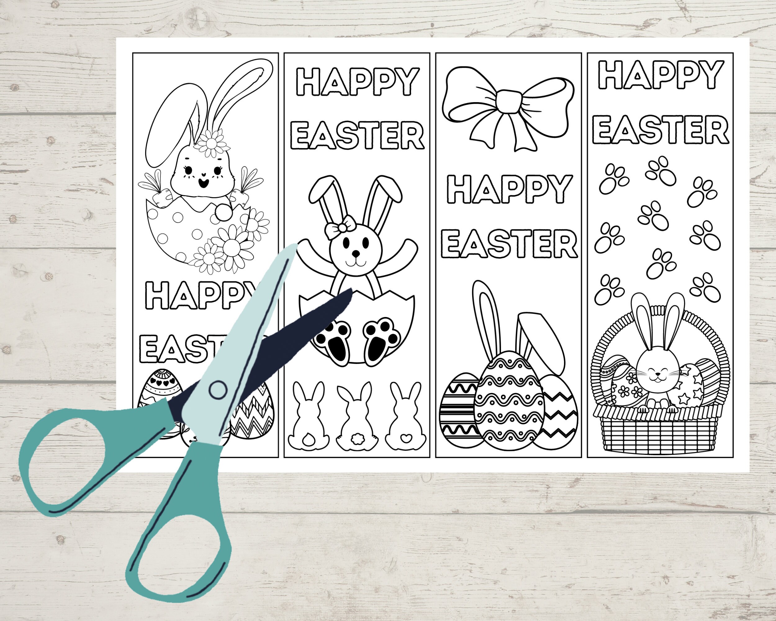 Easter Coloring Bookmarks, Printable Easter Activity, Set of 8 Coloring ...