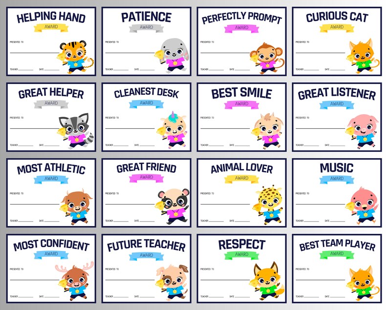 Mega Class Awards, Student Awards, 50 Printable Awards, School ...