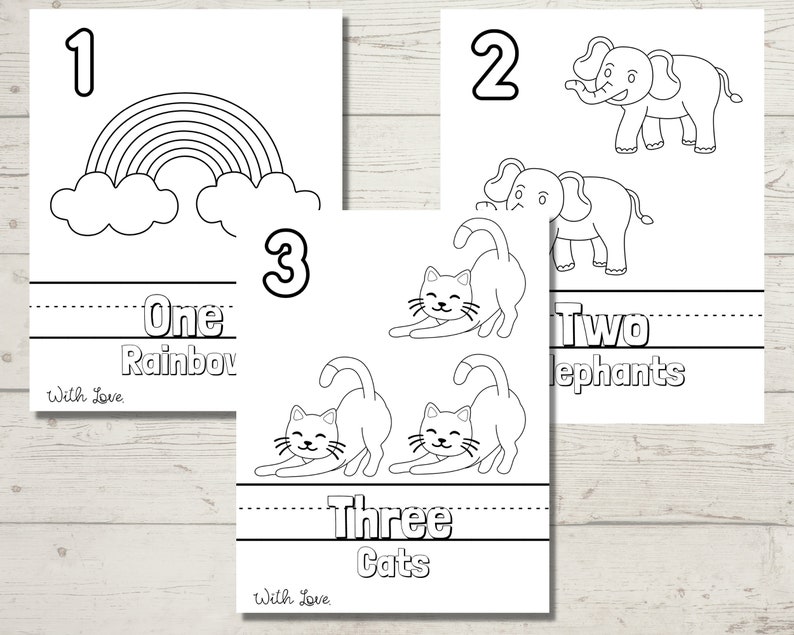 Baby's First 123 Book, Baby Shower Counting Book, 1-20 Numbers Coloring ...