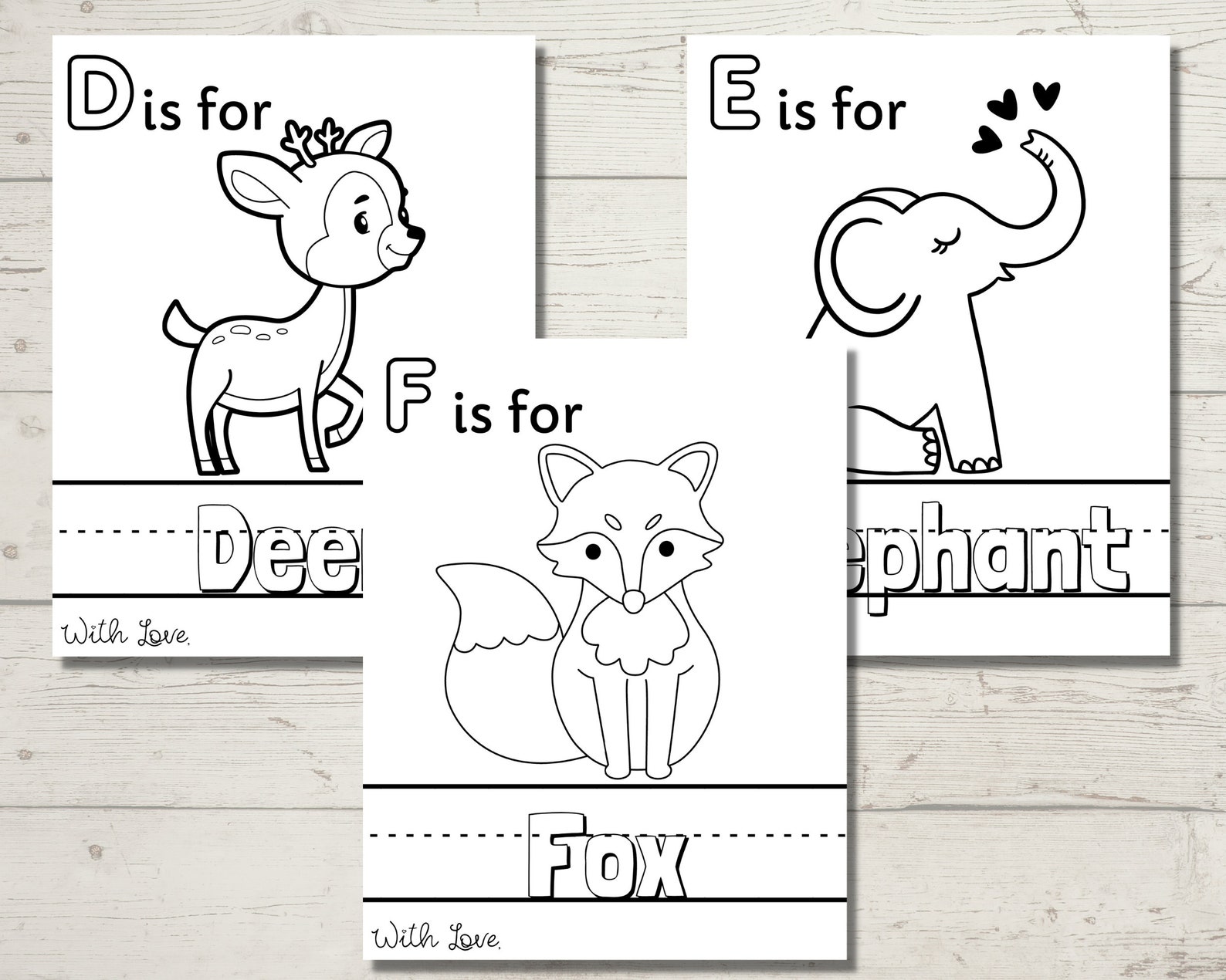Baby's First ABC Book, Baby Shower Game, Alphabet Coloring Book, ABC ...