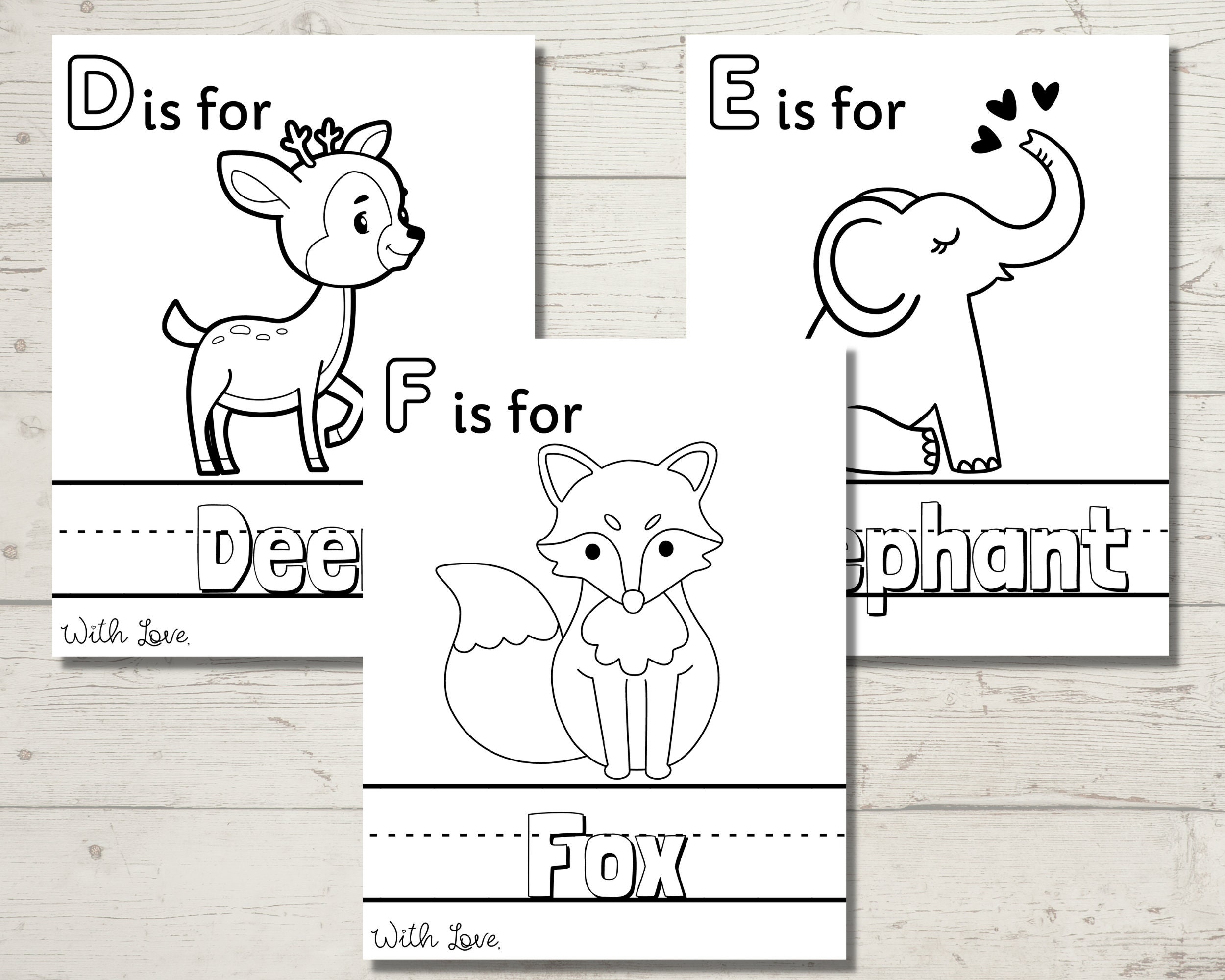 Baby's First ABC Book, Baby Shower Game, Alphabet Coloring Book, ABC ...
