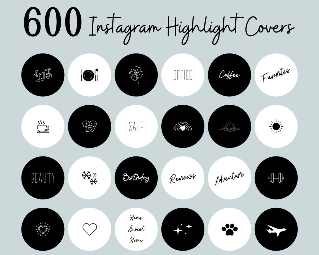 Insta Highlight Covers Black and White, 600 Instagram Stories Covers ...