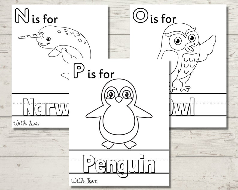 Baby's First ABC Book, Baby Shower Game, Alphabet Coloring Book, ABC ...