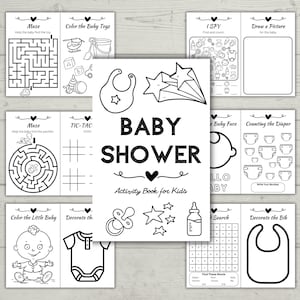 Baby Shower Kids Activity & Coloring Book, Baby Shower Games for Kids ...