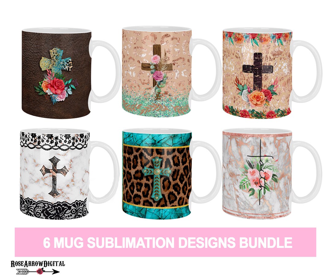 Christian Mug Wrap PNG Bundle | Cross Mug Sublimation Designs Set - Etsy