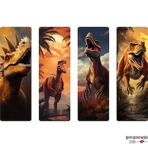 Dinosaur Bookmarks Printable PNG Bundle | Dino Bookmarks for Kids and ...