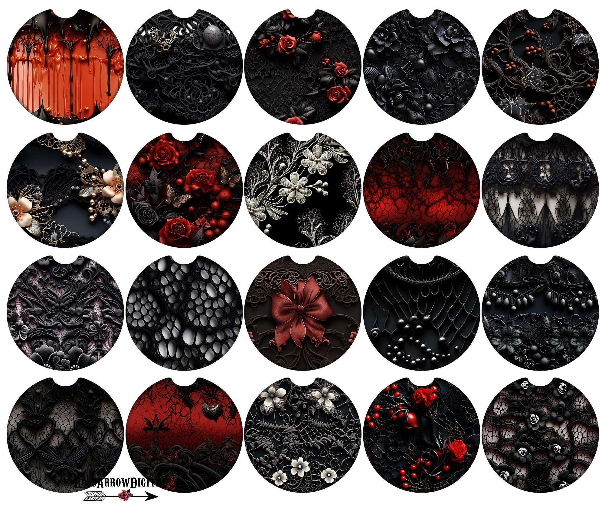 3D Gothic Coaster Sublimation Bundle Halloween Drink Coaster - Etsy