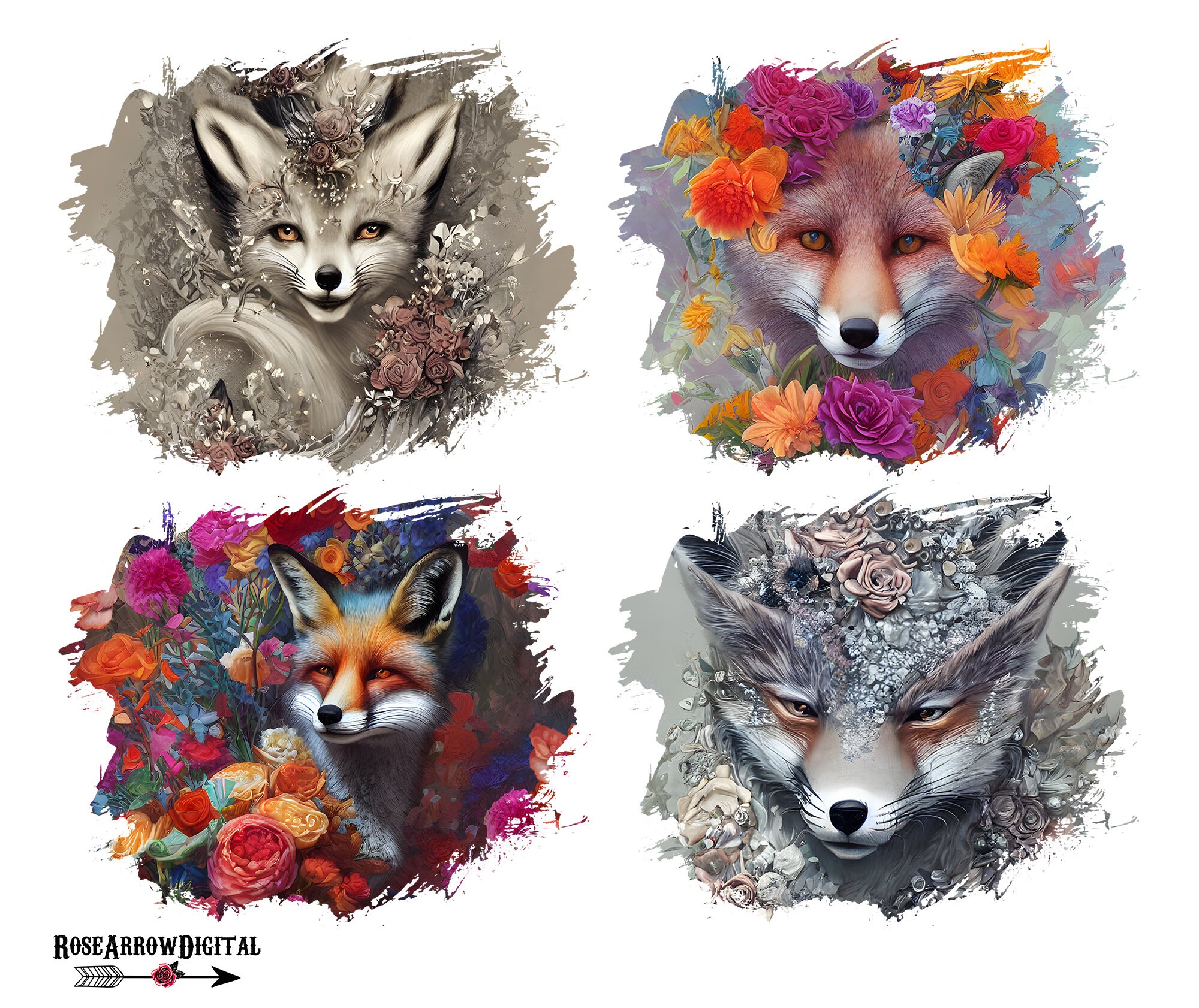 Fox PNG Bundle Fox T-shirt Design Sublimation Patches - Etsy