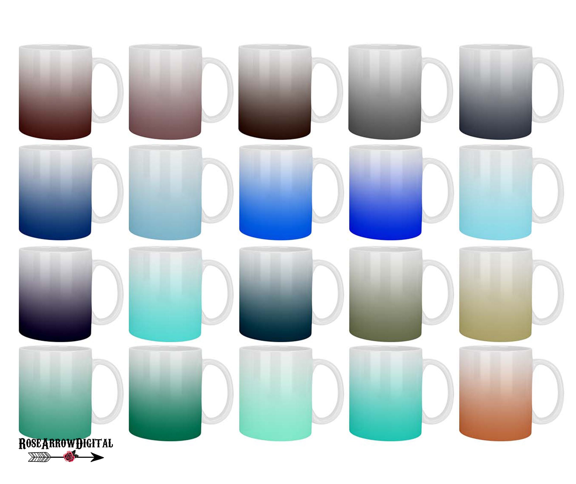 Gradient Mug Wrap Bundle Ombre Mug Sublimation Designs PNG - Etsy