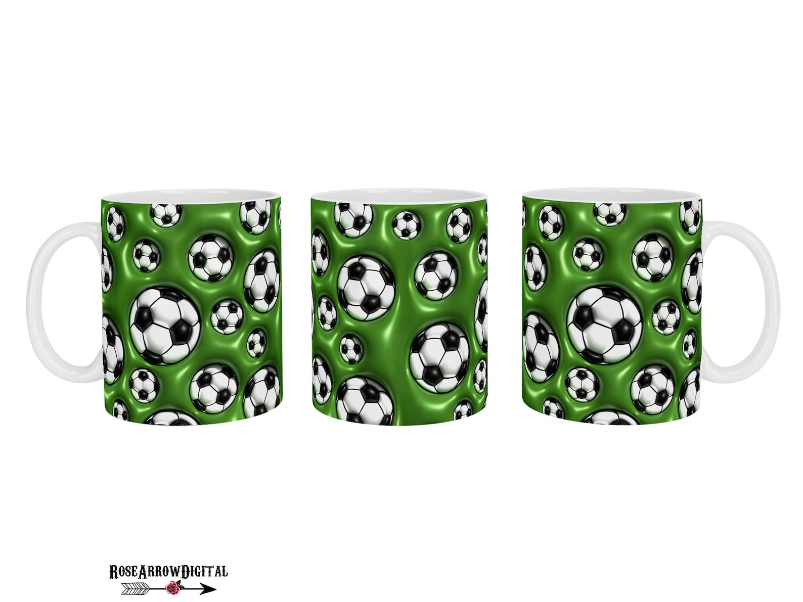 3D Inflated Puffy Soccer Mug Wrap PNG Puff Football Sports Sublimation ...