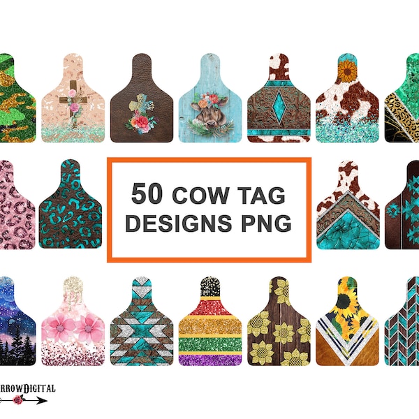 Cow Tag Keychain - Etsy