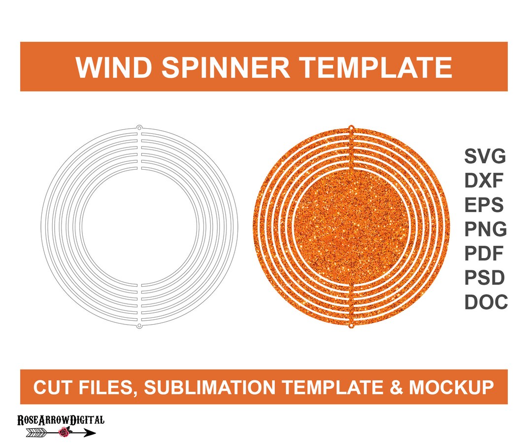 Round Wind Spinner Template SVG for Glowforge Template for Sublimation ...
