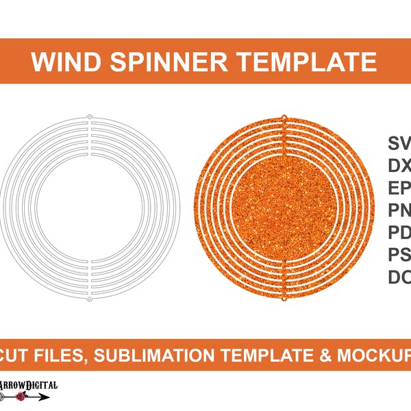 3 Inch Wind Spinner Template - Etsy