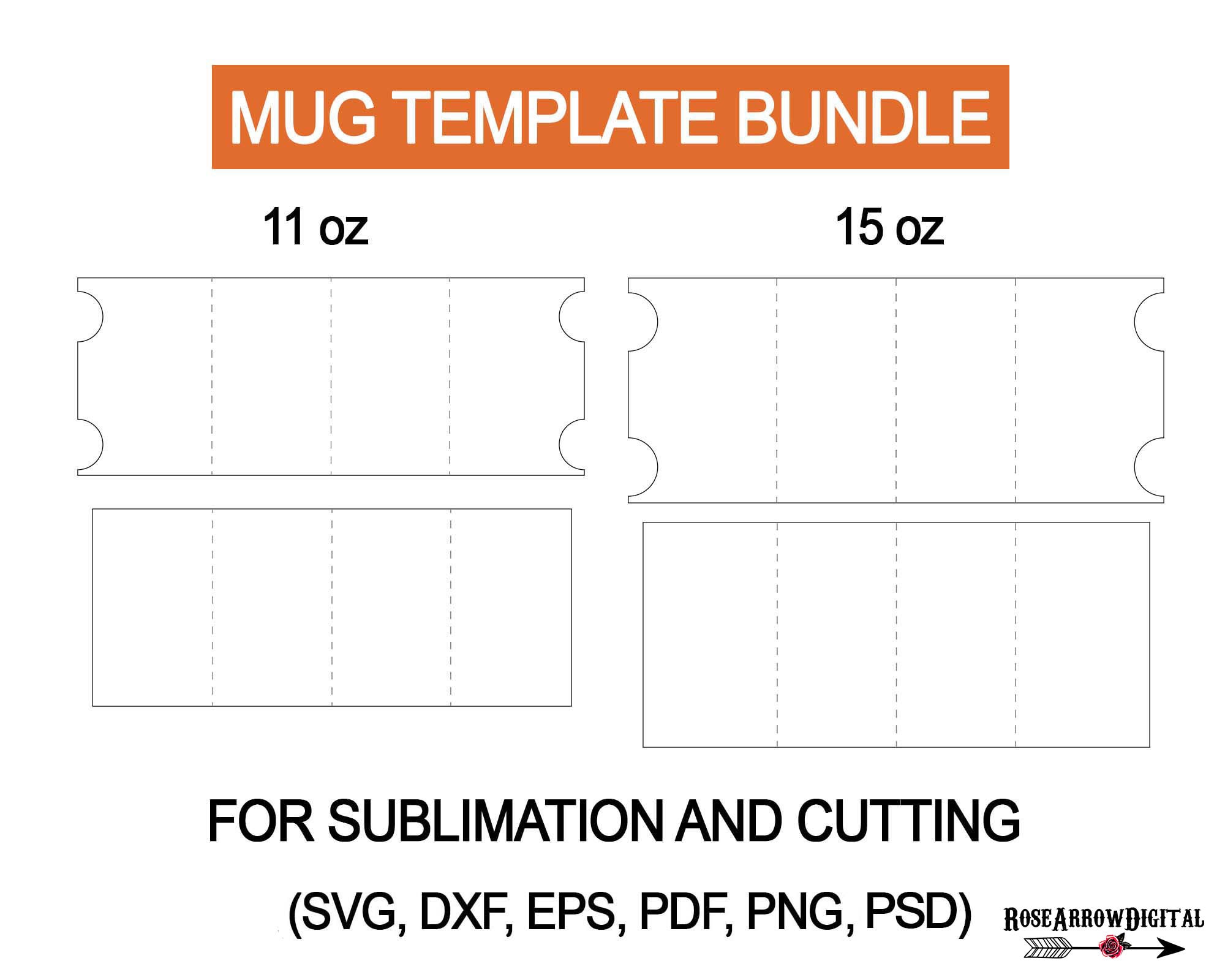 Mug Template SVG Bundle Template for Sublimation Cutting Files - Etsy