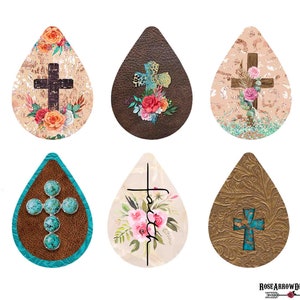 Christian Earring Bundle | Cross Teardrop Earring Sublimation Design ...