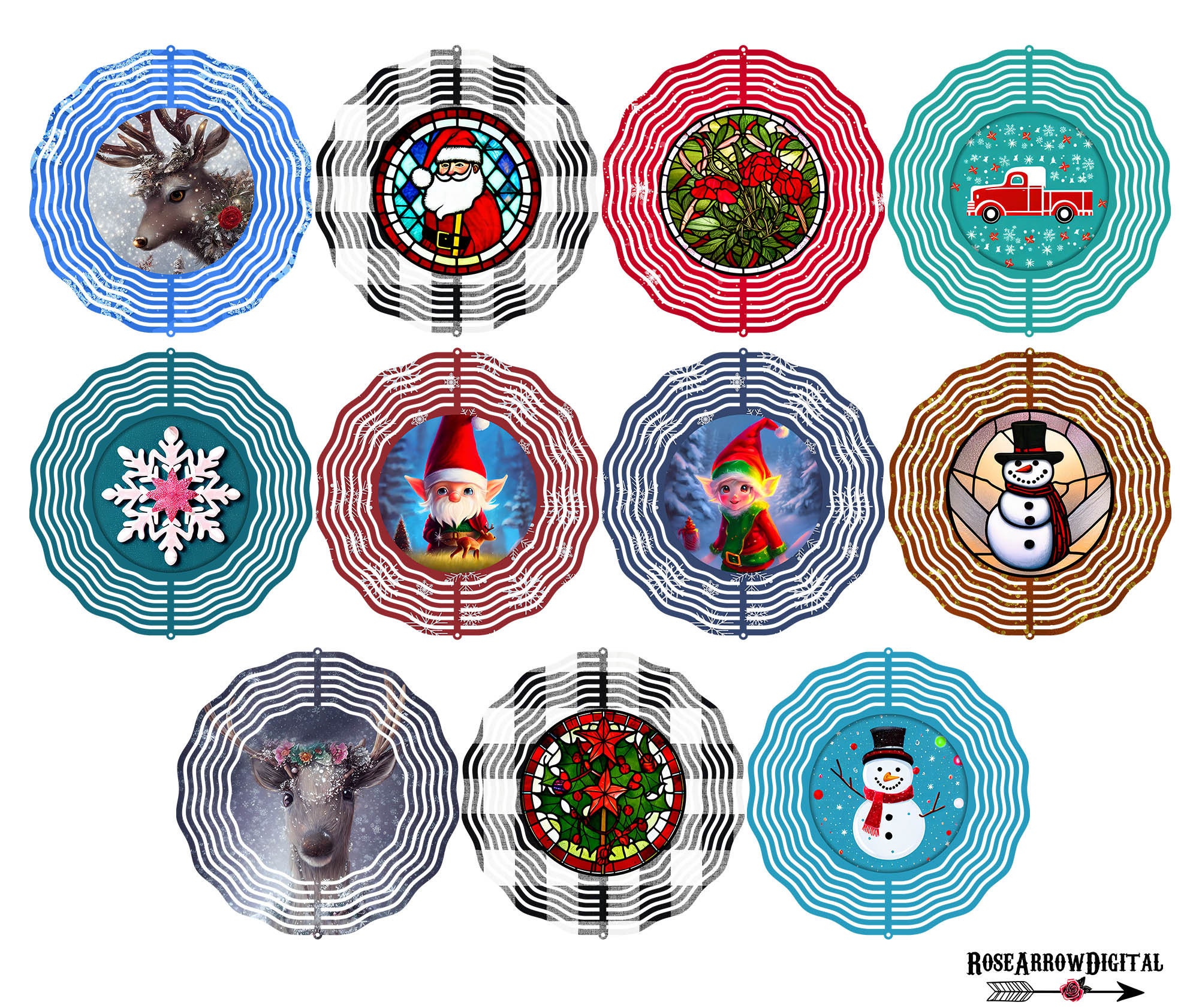 Christmas Wind Spinner PNG Bundle 45 Winter Wind Spinner - Etsy