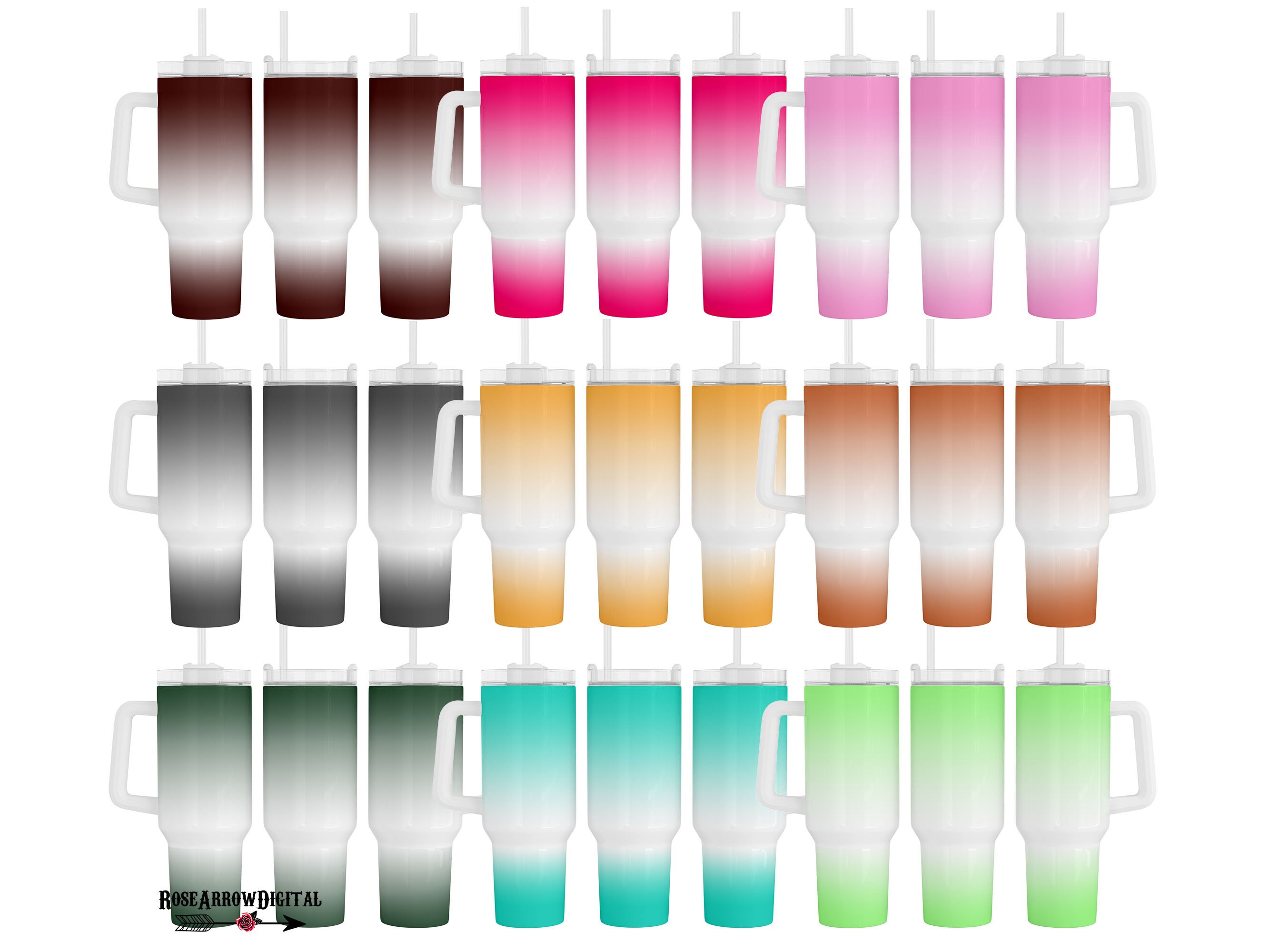 Ombre Stanley Cup Wrap Bundle| Gradient Quencher Tumbler Sublimation ...