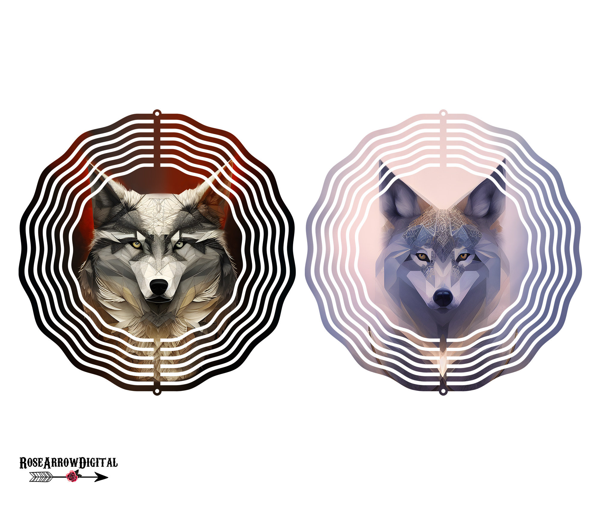 Wolf Wind Spinner PNG Bundle Animal Wind Spinner Sublimation - Etsy