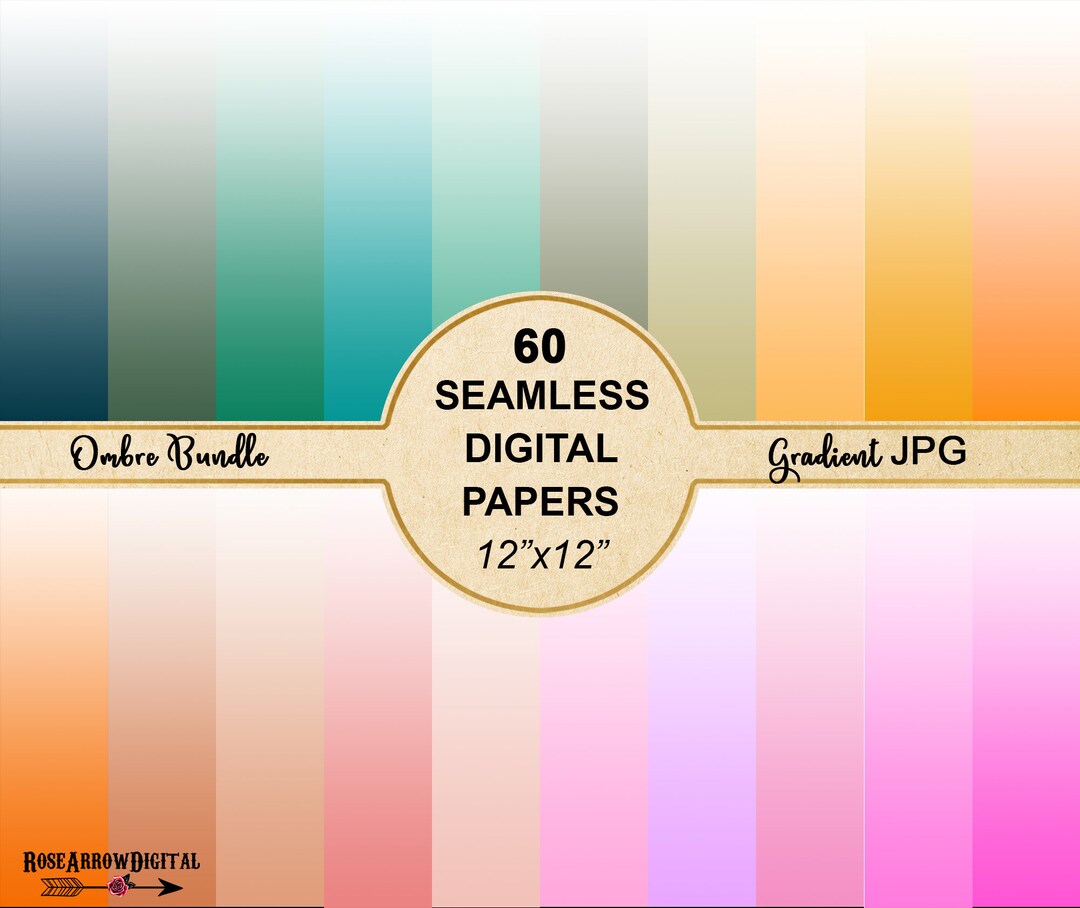 Gradient Digital Papers Bundle | Ombre Seamless Background Printable ...