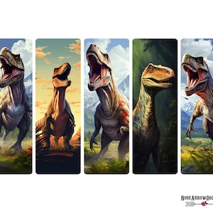 Dinosaur Bookmarks Printable PNG Bundle | Dino Bookmarks for Kids and ...