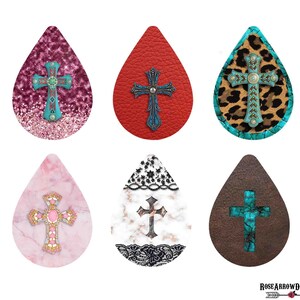 Christian Earring Bundle | Cross Teardrop Earring Sublimation Design ...
