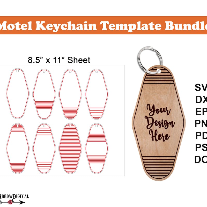 Motel Keychain Template - Etsy