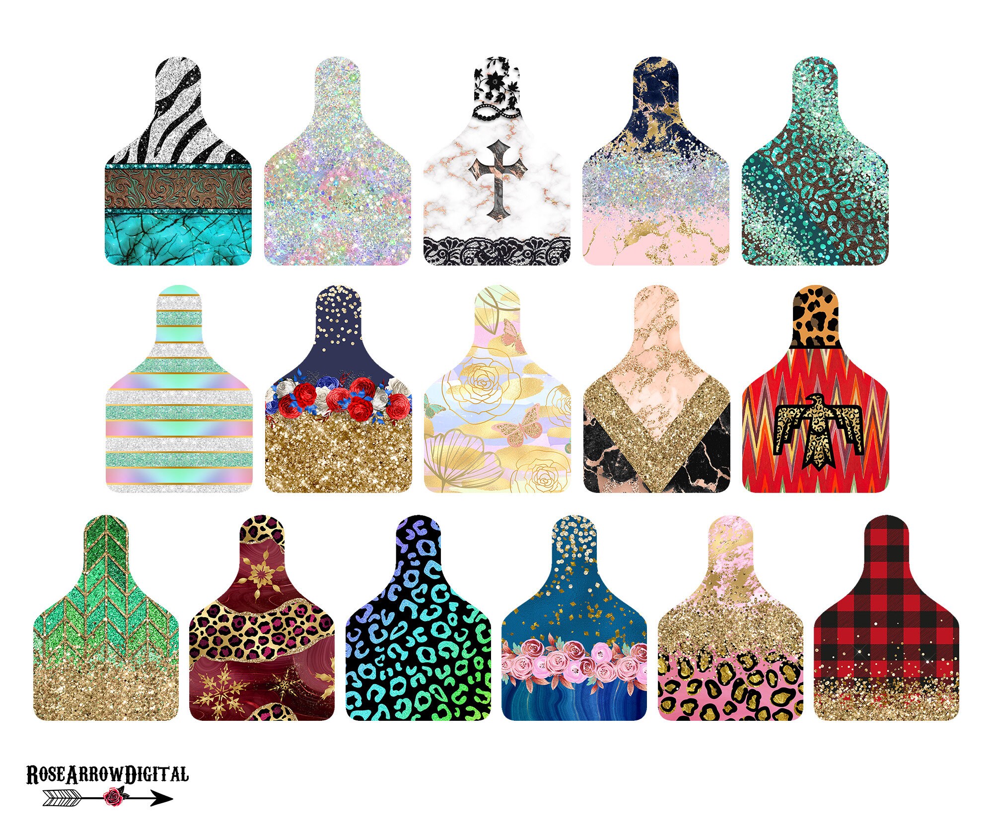 Cow Tag Earring Designs Bundle PNG Cow Tag Keychain Design - Etsy