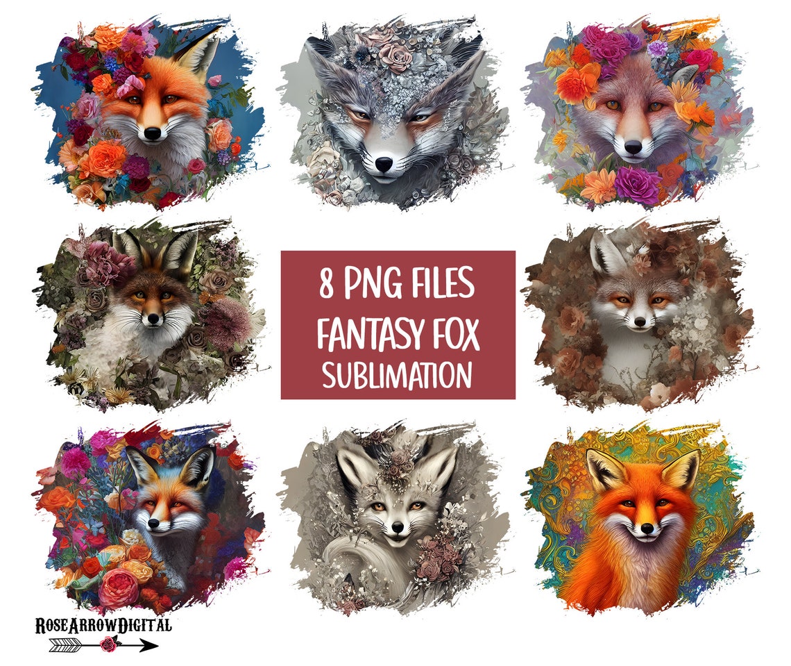 Fox PNG Bundle Fox T-shirt Design Sublimation Patches - Etsy