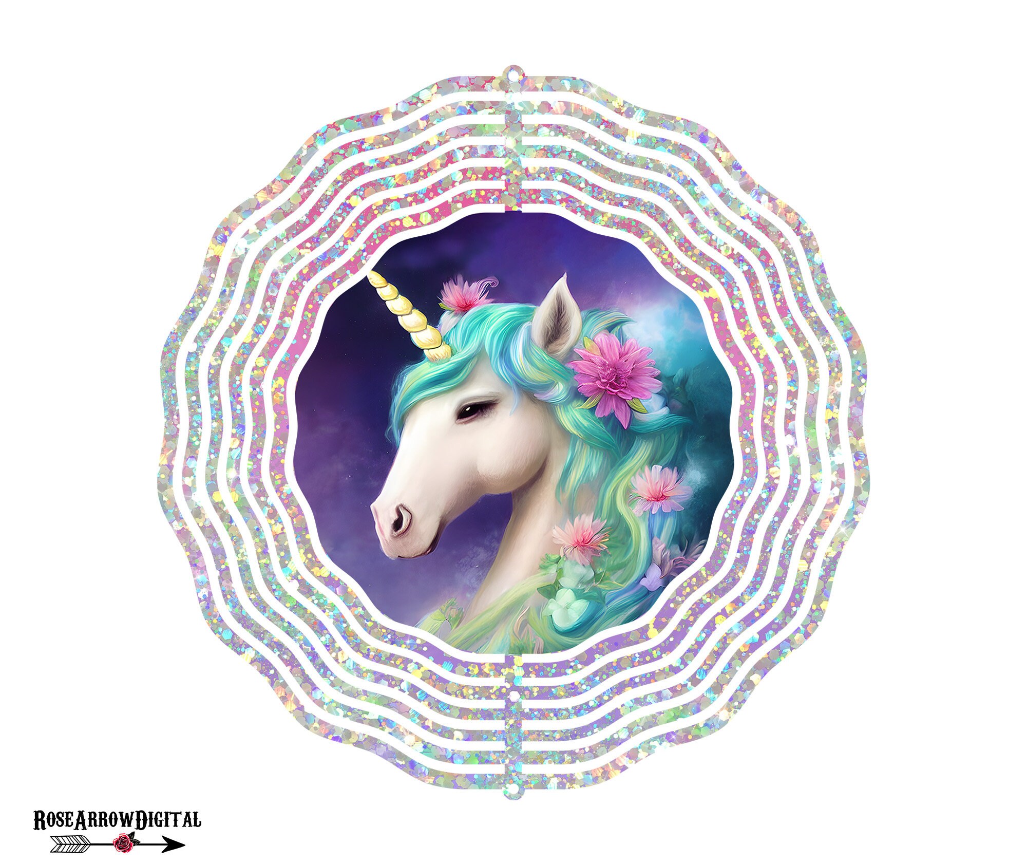 Unicorn Wind Spinner PNG Bundle | Fantasy Sublimation Designs (digital ...