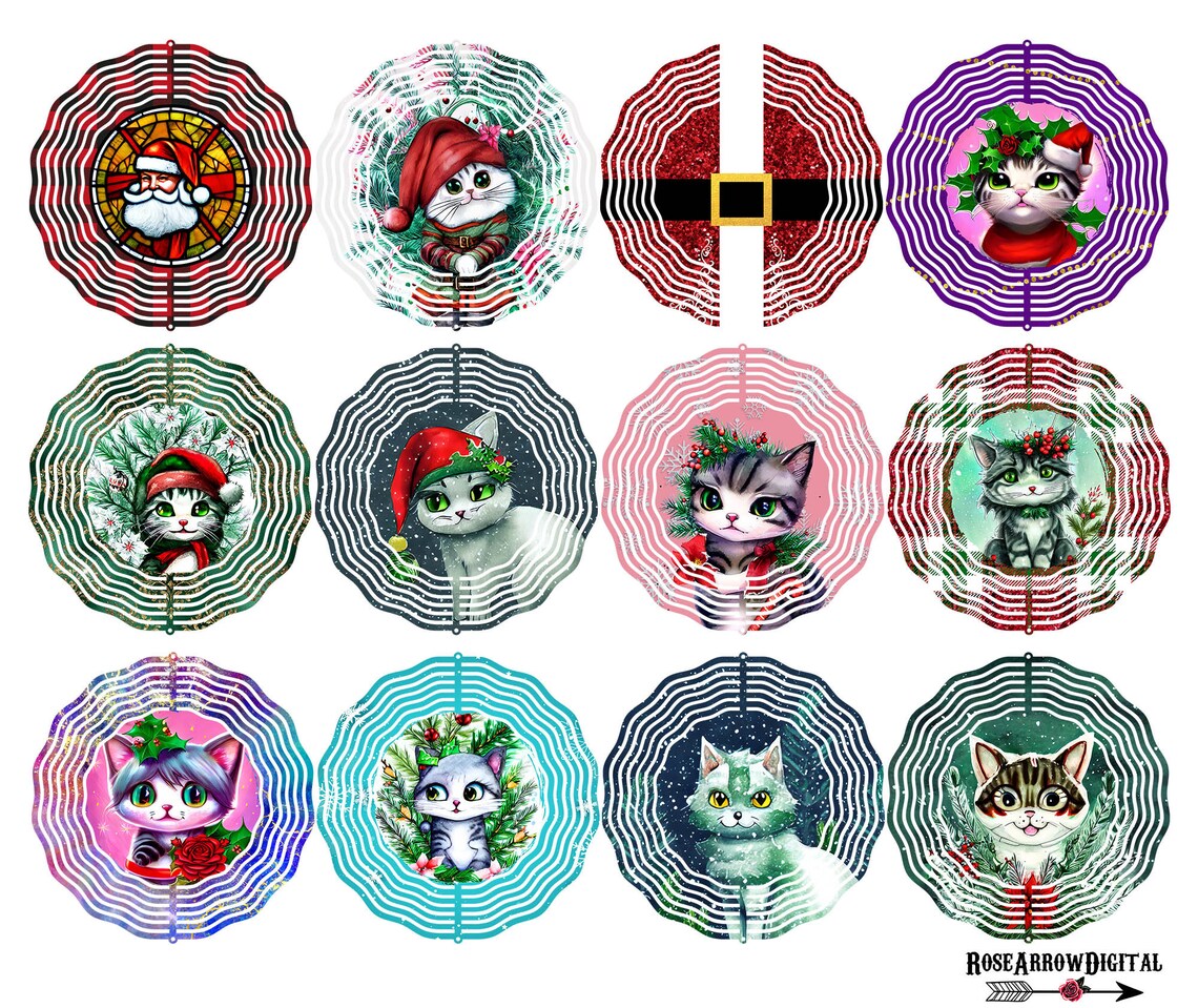 Christmas Wind Spinner PNG Bundle 45 Winter Wind Spinner - Etsy