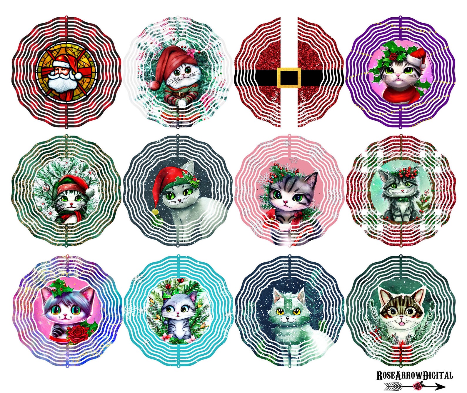 Christmas Wind Spinner PNG Bundle 45 Winter Wind Spinner - Etsy