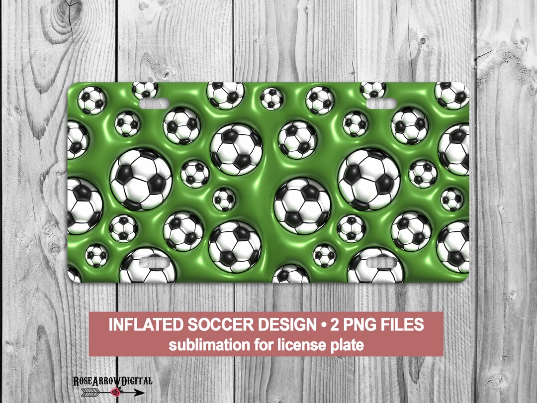 3D Inflated Soccer License Plate PNG Football Car Plates Art ...