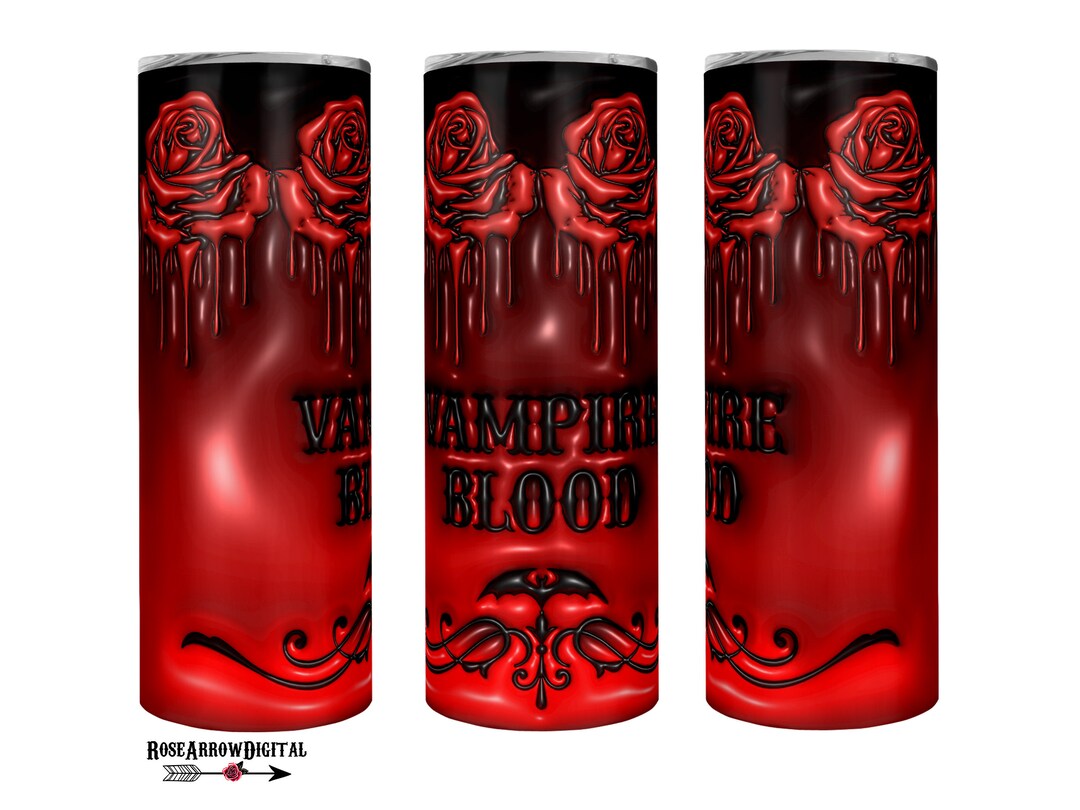 3D Inflated Puff Vampire Blood Tumbler Wrap PNG | Puffy Halloween ...