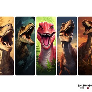 Dinosaur Bookmarks Printable PNG Bundle | Dino Bookmarks for Kids and ...