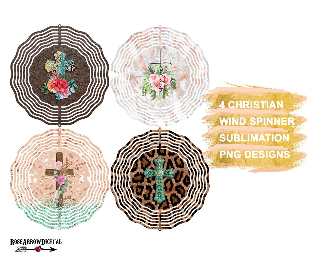 Christian Wind Spinner PNG Bundle | Cross Wind Spinner Designs for Sublimation - Etsy