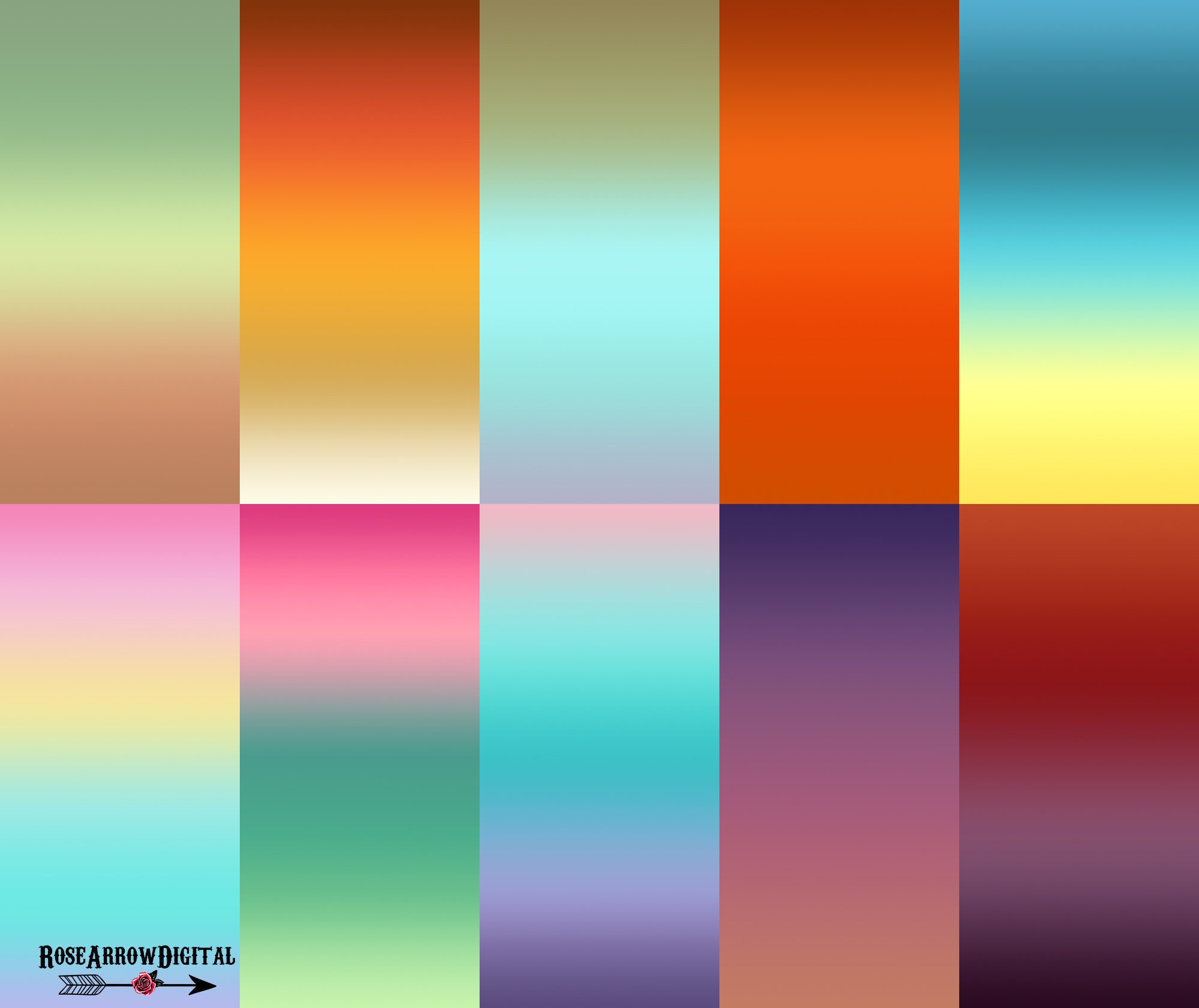 50 Colorful Ombre Digital Papers Bundle Gradient Seamless - Etsy