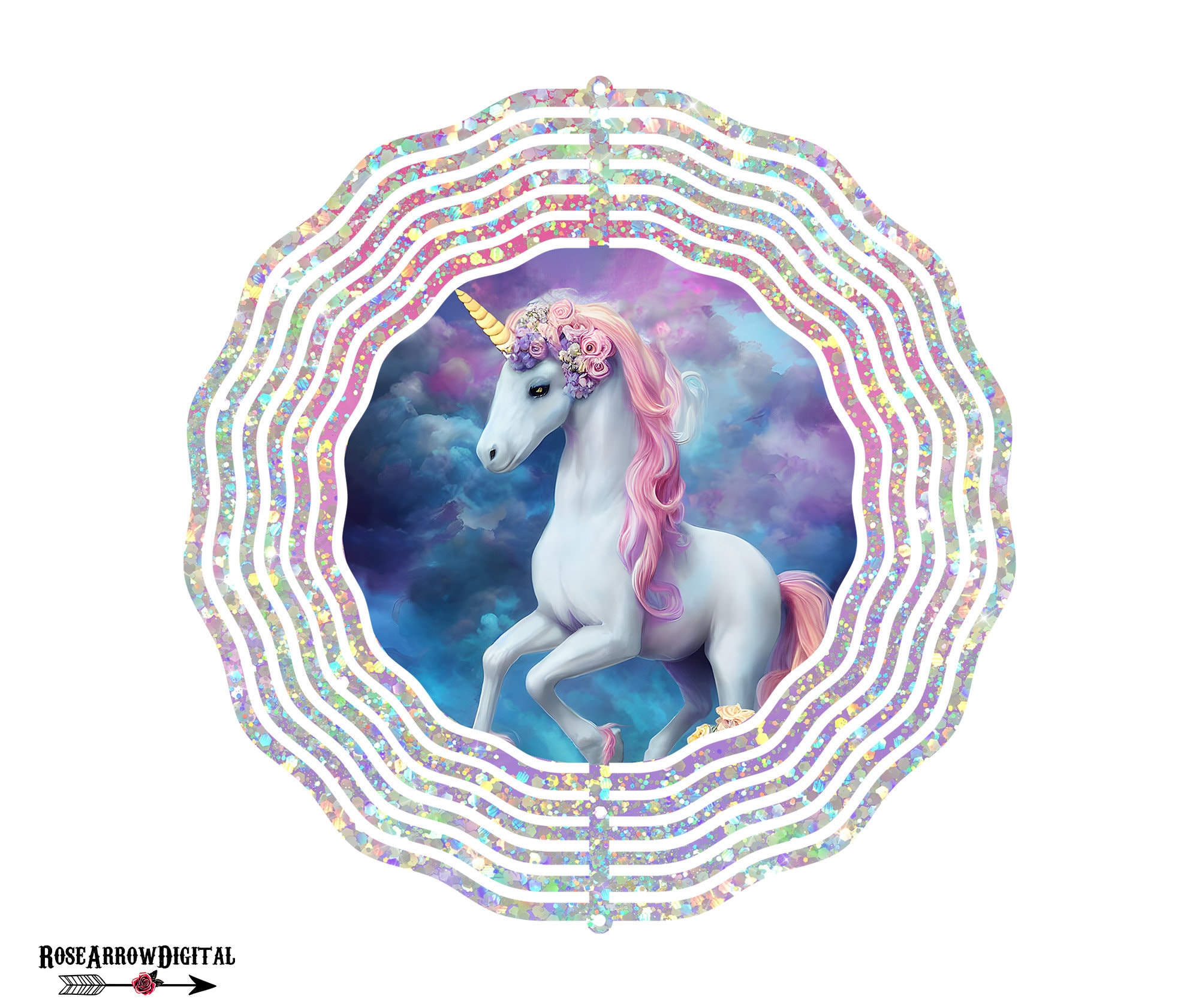 Unicorn Wind Spinner PNG Bundle | Fantasy Sublimation Designs (digital ...